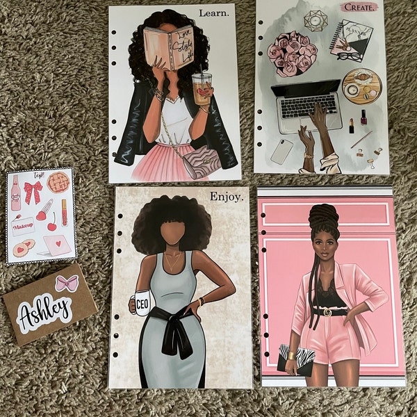 African American Girl Boss Planner Dashboard for Your Pm Mm Gm Agendas ...