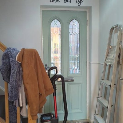 Love You Bye Wooden Script Sign Entryway Hallway Sign Letters Painted ...