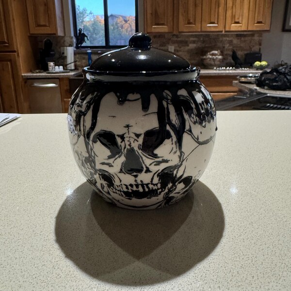 Skull Sugar Pot, Sweetener Storage, Large Skulls Bowl, Gothic Kitchen ...