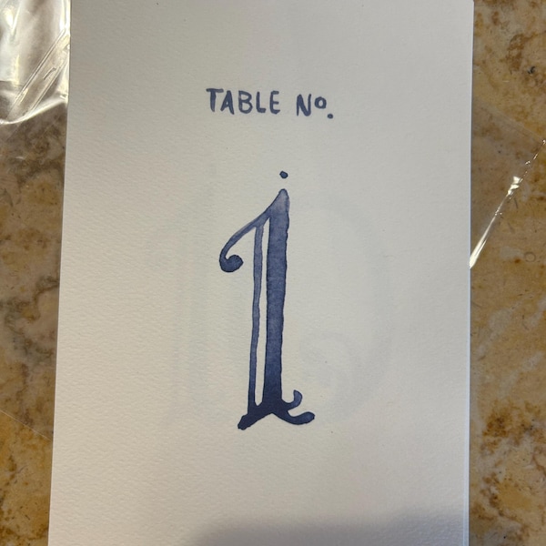 Wedding Table Numbers, Watercolor Table Numbers, Elegant Numbers, Table ...