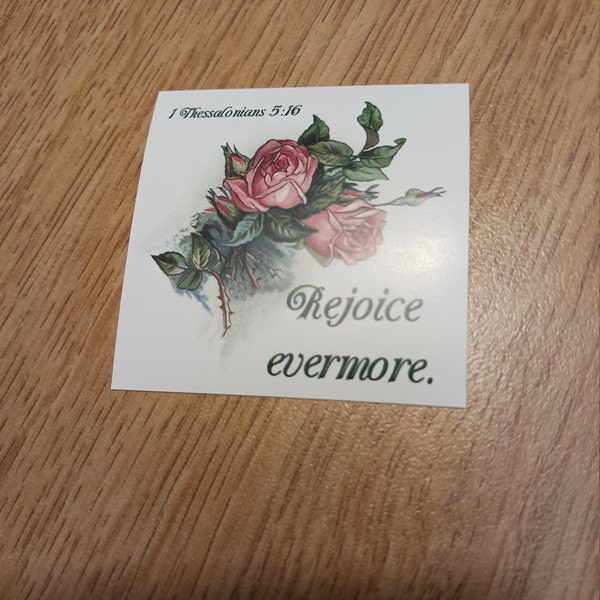 Set/25 REJOICE 2x2"inch Square Shabby Chic Vintage Rose Scripture ...