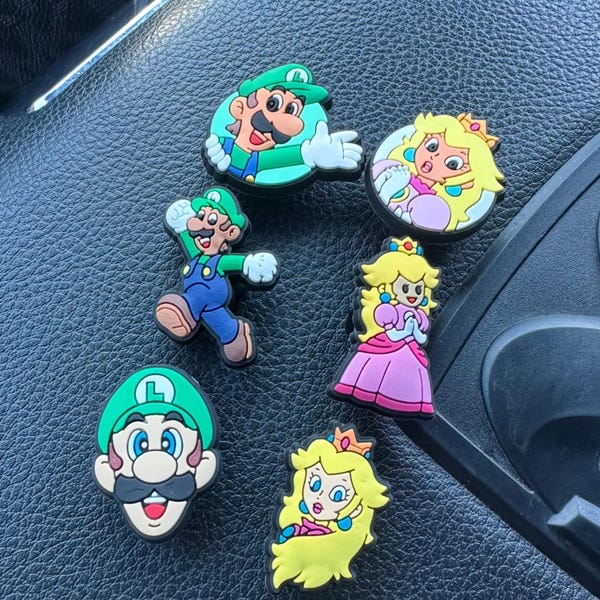 Super Mario Shoe Charms /luigi and Princess Peach Shoe Charms / Shoe ...