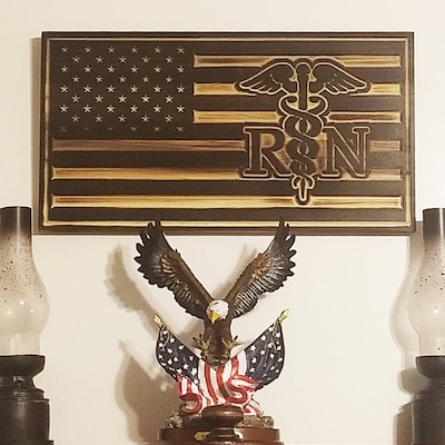 Rustic Wooden American Registered Nurse RN Flag - Etsy