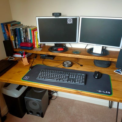 Rustic Desk for Home Office Desk Hairpin Legs Steel Legs Reclaimed Desk ...