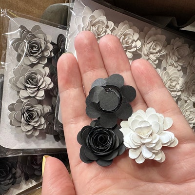 15pk Black Starburst Rolled Paper Flowers 1 Inch - Etsy