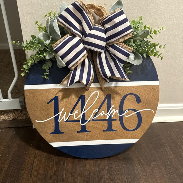 Front Door Decor | Welcome Sign | Address Sign | Year Round Wreath ...