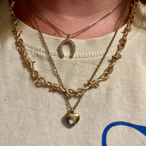 BLACK SWORD BARBED Wire Necklace - Etsy