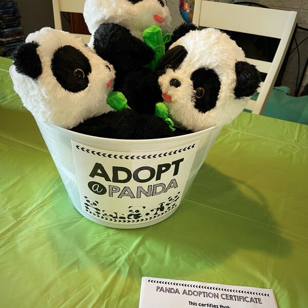 Adopt a Panda Sign and Certificate, Pet Adoption Party, Instant ...