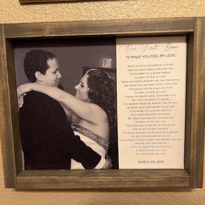 Our First Dance Custom Framed Print on Canvas Size & Stain - Etsy