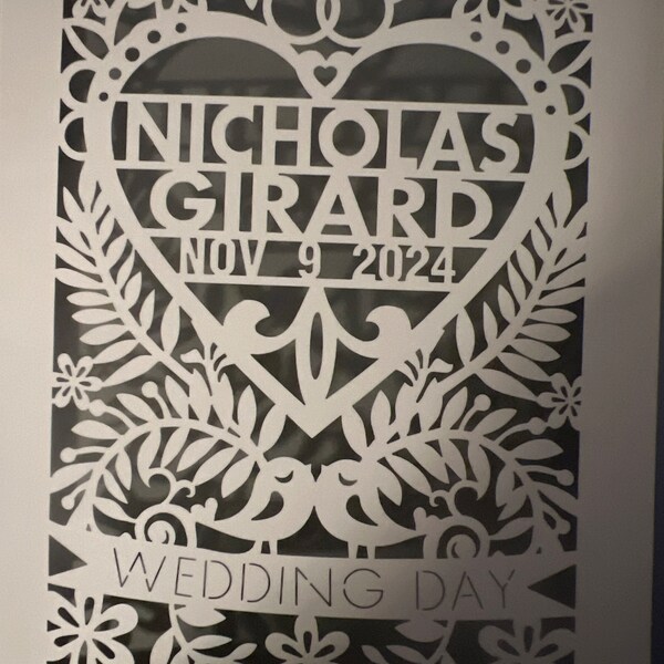 Personalized Wedding Card Custom Wedding Gift With Names and Date ...