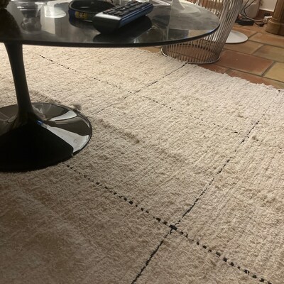 Large Handwoven Cream Rug 180x250 Cm, Area Rug, Cream Solid Rug Carpet ...