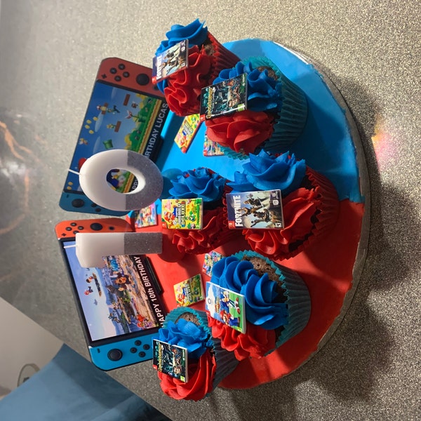 Personalised Cake Topper | Fun Nintendo Switch Topper With Custom Image ...