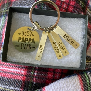 Papa Gift Keychain Key Chain • BEST PAPA EVER • #1 Papa • Father's Day ...