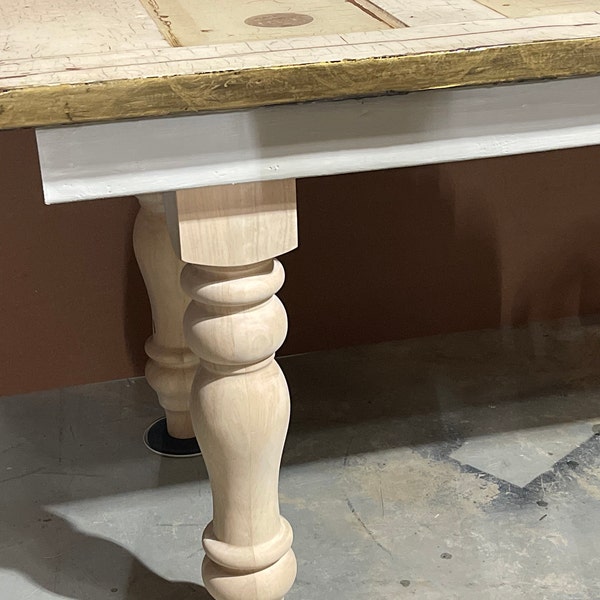 Chunky Unfinished Hardwood Farmhouse Dining Table Legs, Set of 4 ...