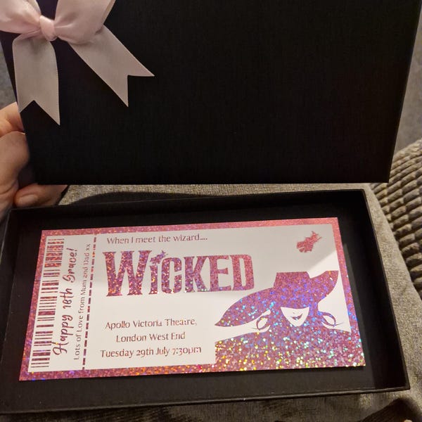 Personalised Foiled Theatre Ticket Present, Musical Keepsake, Custom ...