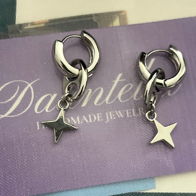 Star Link Earrings Grunge Jewelry Hypoallergenic Y2k Goth Edgy Alt ...