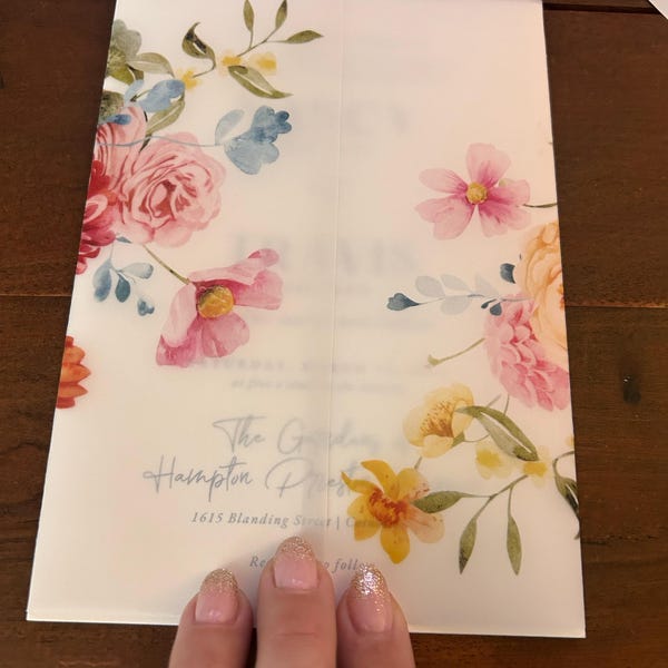 Palm Tree Vellum Wrap, 5x7 Vellum Wedding Invitation, Tropical Beach ...