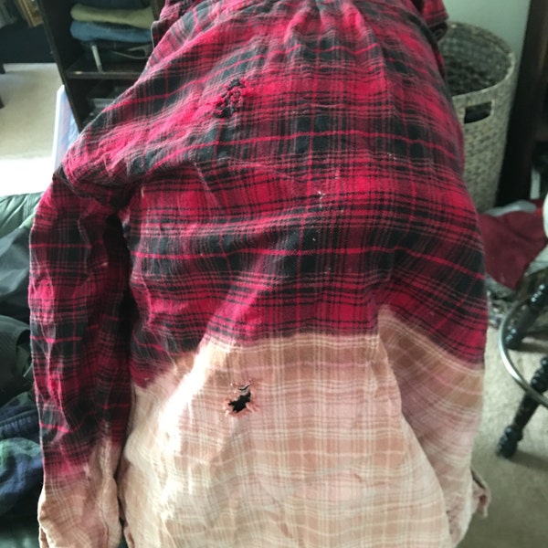 Custom Half Bleached Flannel Shirt Custom Hand Dyed Flannels - Etsy