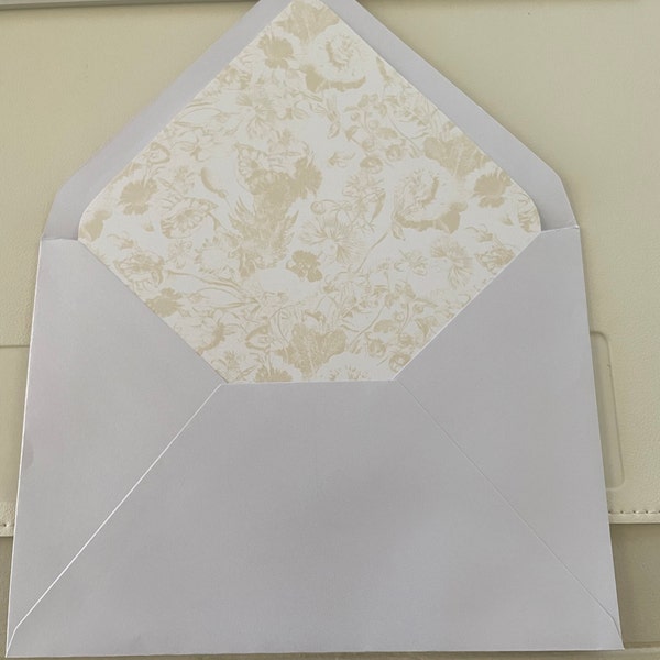 Sage Floral Envelope Liner-printable, A9, A7, A7.5, A6, 6.5x6.5, A2, A1 ...