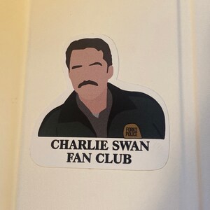 Twilight Charlie Swan Fan Club Die Cut Glossy Sticker, Die Cut Twilight ...