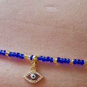 Crystal 'evil Eye' Waist Beads, Stretch, Protection Symbol, Weight Loss ...