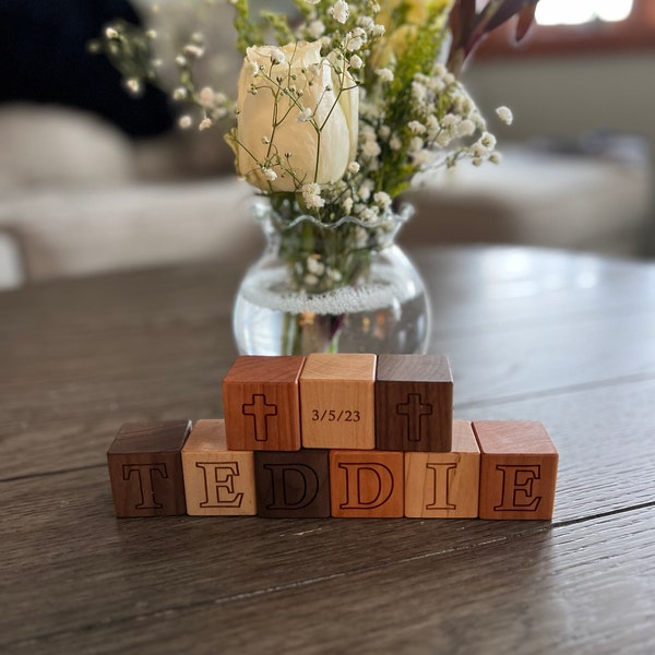 BAPTISM NAME BLOCKS Personalized Baby or Child's Christening or ...