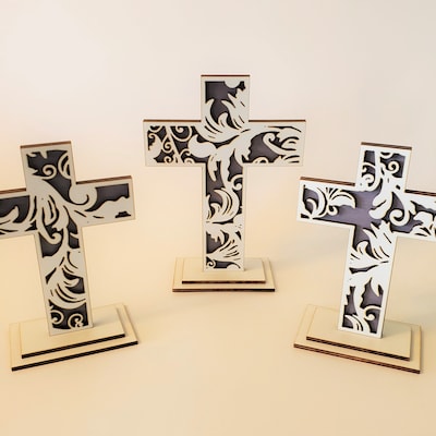 Flourish Crosses Set of 3 SVG Digital Download for Glowforge or Laser ...