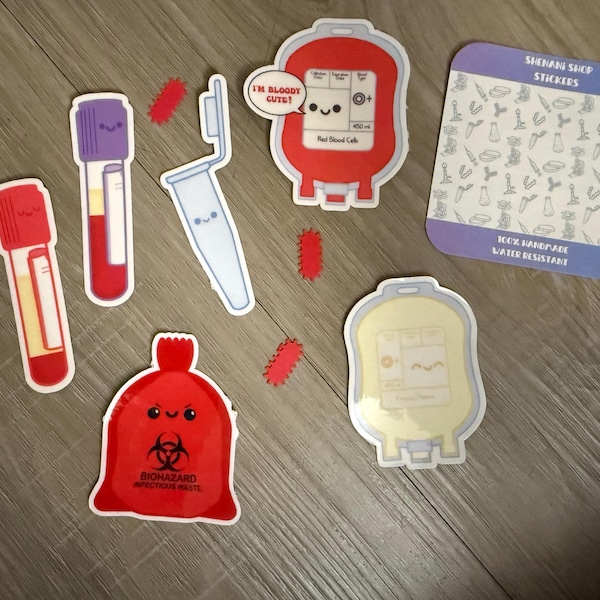 Phlebotomy Tube Kawaii Stickers|phlebotomy,phlebotomist,mlt,mls, Lab ...