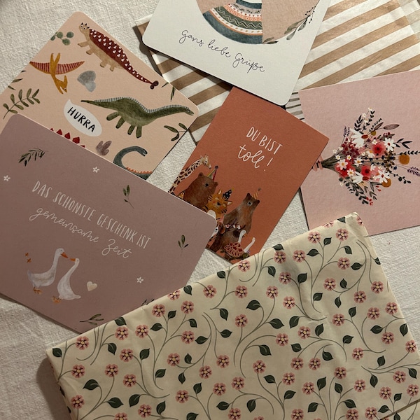 Karte zur Geburt / Geburtstag Aquarell Gänse Familie / Wie schön dass ...