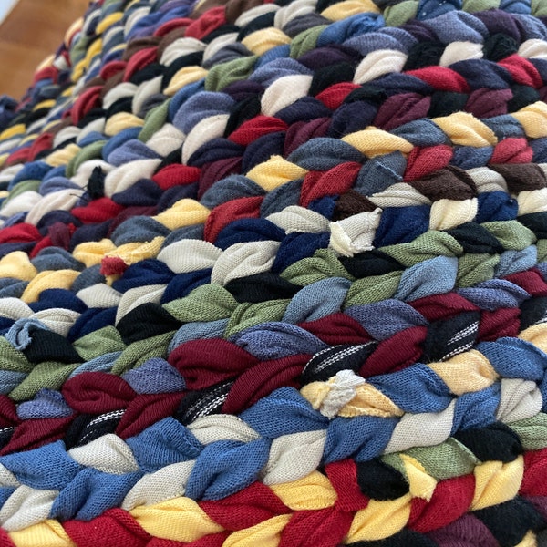 Rug, Recycled Cotton Twined Rug- Rag Rug- Light, Medium, and Dark Grays ...