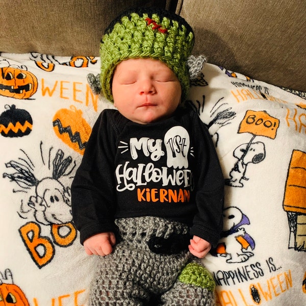Baby Boy First Halloween Outfit Personalized, My 1st Halloween, Name, Halloween Leggings and ...
