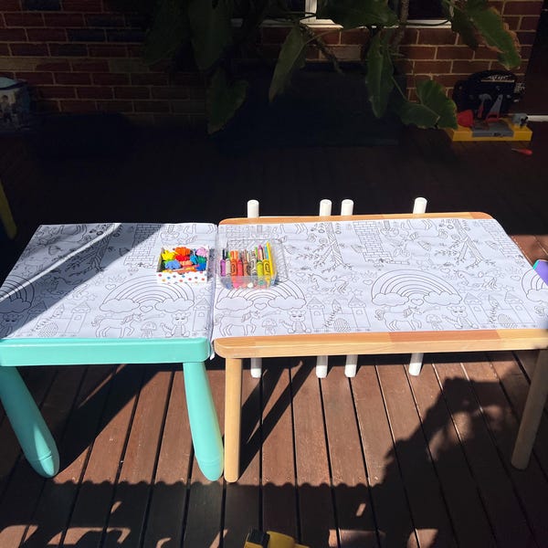 Construction and Camping Themed Colouring in Activity on a Large ...