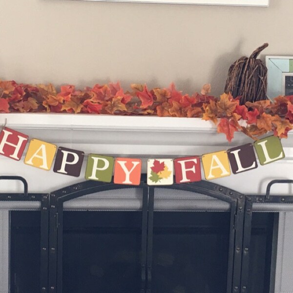 As Seen in HGTV Magazine, Happy Fall Banner, Happy Fall Sign, Fall Home ...