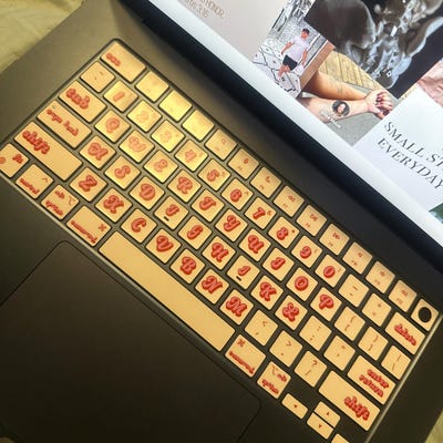 Heart Keyboard Stickers Laptop Keyboard Cover Vinyl MacBook Keyboard ...