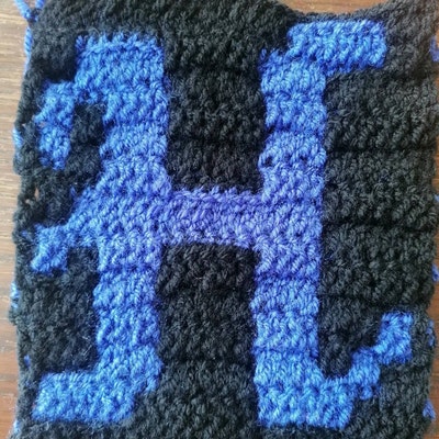 Mosaic Crochet Alphabet-large Block Font, Mosaic Overlay Crochet ...