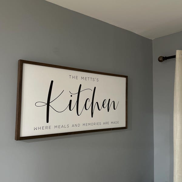 Personalized Kitchen Sign, Custom Kitchen Signs, Wood Sign, Last Name ...