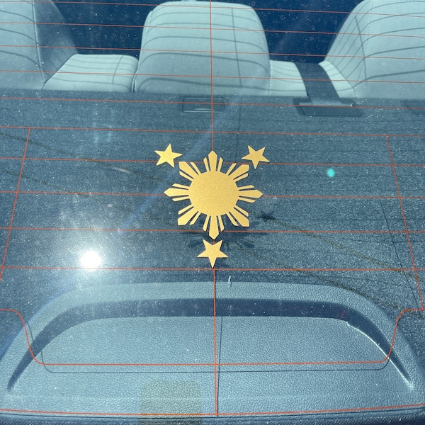 Philippines Flag Decal, Sun Sticker, Filipino Pinoy Pride, Car Window ...