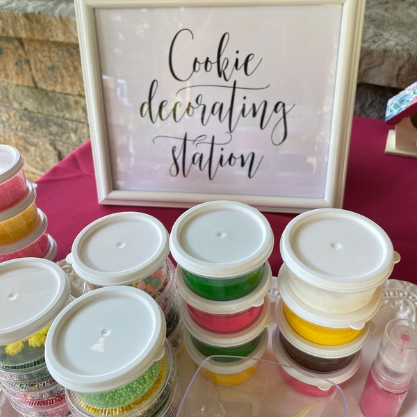 Cookie Decorating Station, Cookie Sign, Christmas Party Sign, Wedding ...