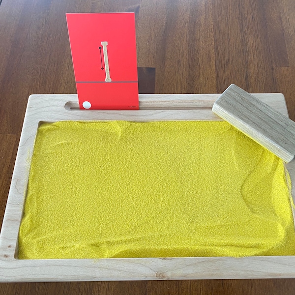 Sand Tray, Wooden Sand Tracing Tray, Montessori Inspired , Preschool ...