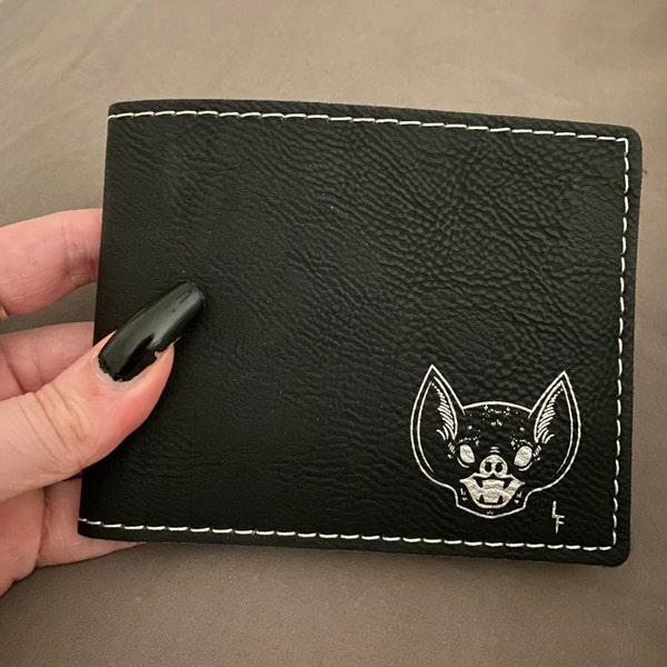 Mad Bat Vegan Leather Wallet - Etsy