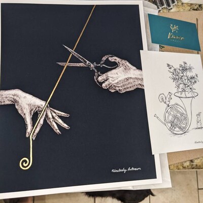 Thread of Life Ancient Greek Mythology Art Print, Gold Foil Embellished ...