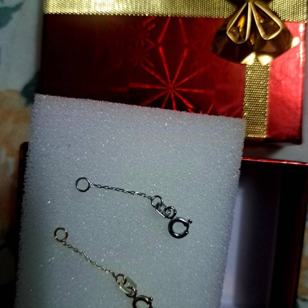 14k Solid Gold Necklace Extender: Adjustable Chain, Rose, White, Yellow ...