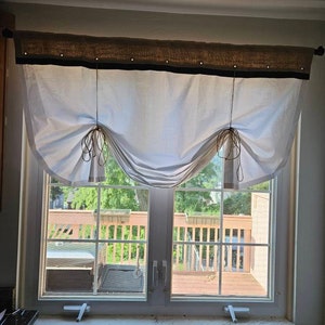 Black Ruffle Kitchen Modern Farmhouse Valance Natural Burlap - Etsy