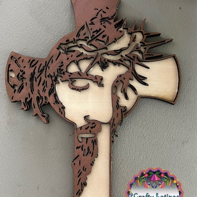 Jesus and Cross Laser Cut File. Vector File for Laser Cutting. Wall Art ...