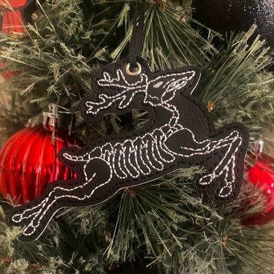 Skeleton Reindeer Ornament Goth Christmas Black Tree Spooky Decor - Etsy