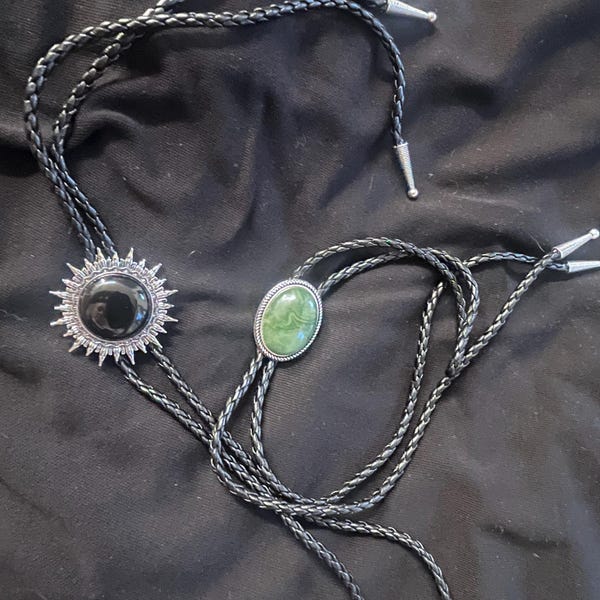 Green Forest Natural Jade Bola BOLO Tie - Wedding Necklace for Men ...