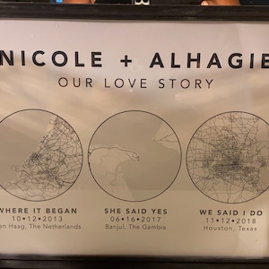 Our Love Story Custom Map Wall Art Decor Print Couple Wedding - Etsy