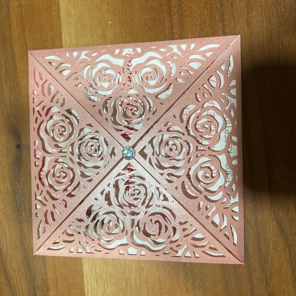 Four-fold Invitation Template - SVG, DXF, Ai, CRD, Eps - Laser Paper ...