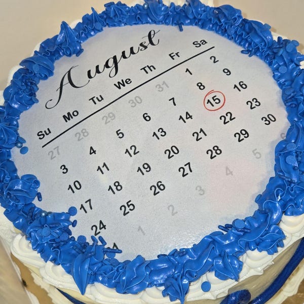 Burn Away Cake Topper Calendar Custom Edible Image | Personalized Burn ...