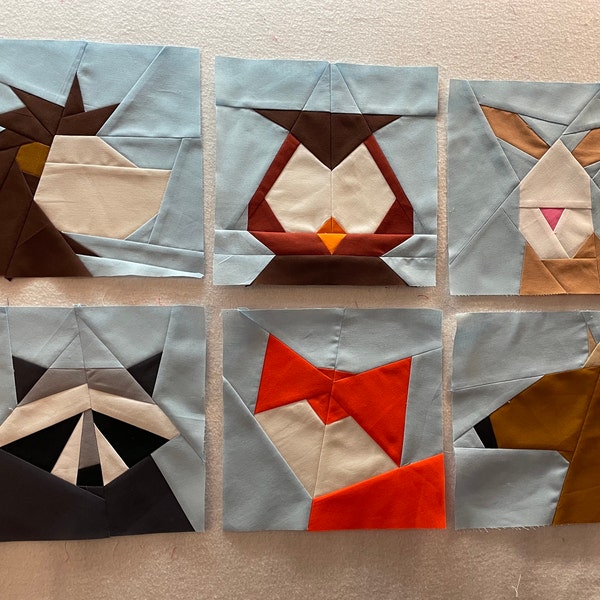Forest Friends Paper Pieced Quilt / Table Runner Pattern in PDF, Quilt ...